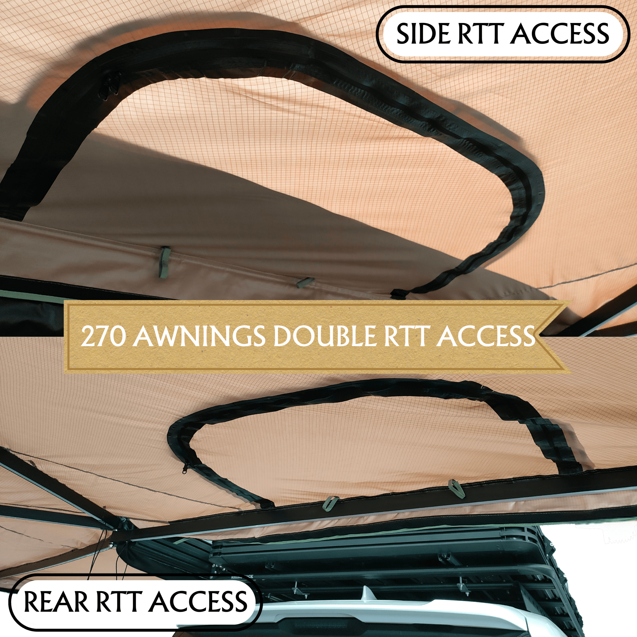 AAA Camper 270 Awning 2.0M with DOUBLE RTT access