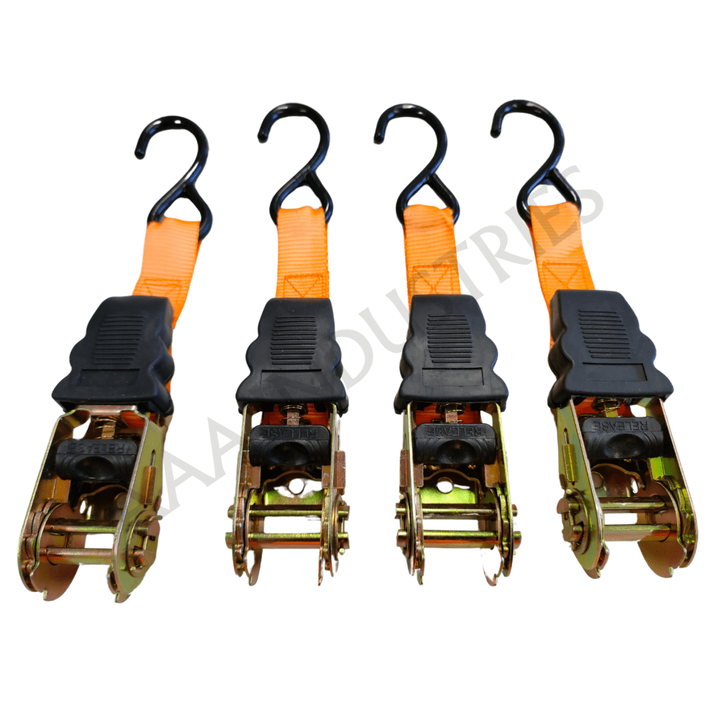 25mm x 5m Ratchet Tie Down Straps - 4 Pack